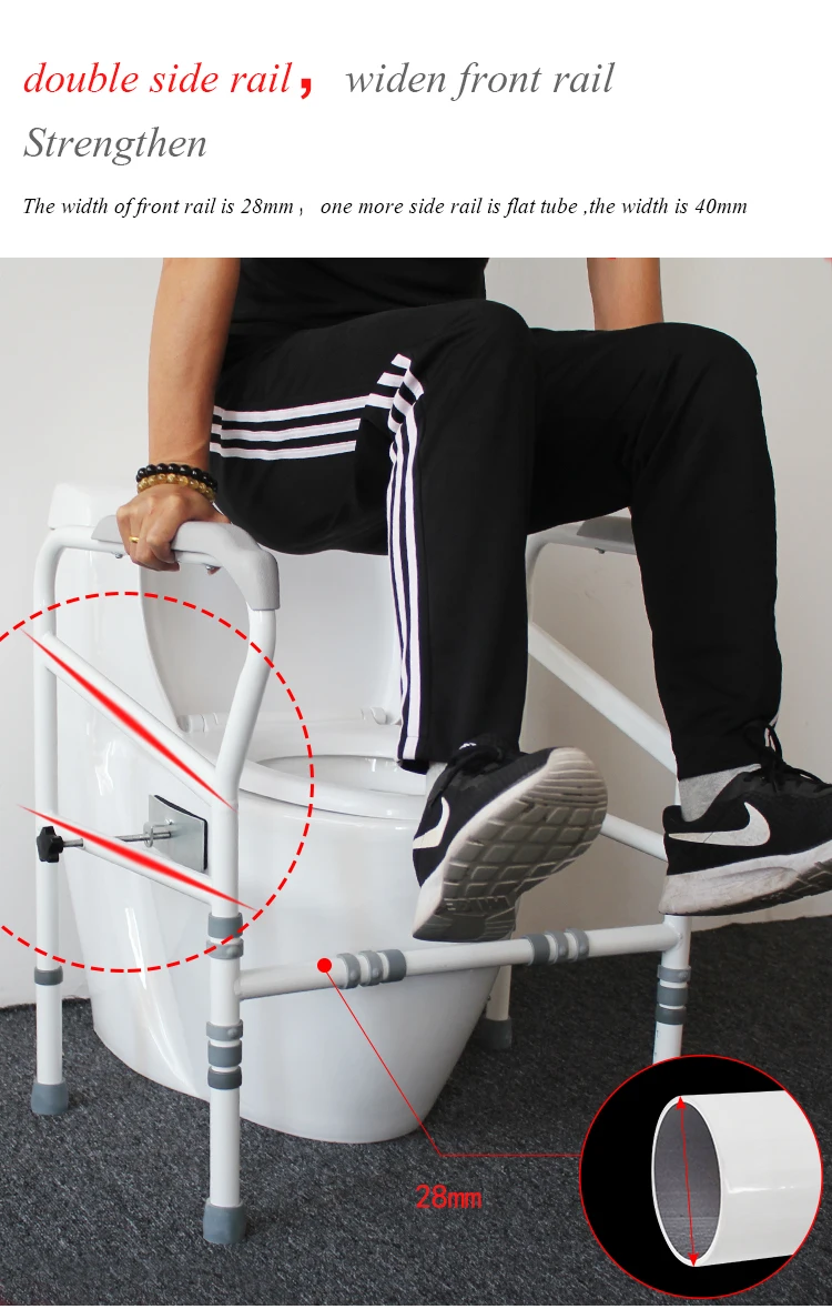 Height Adjustable Grab Bars - Safety for Handicapped Toilets