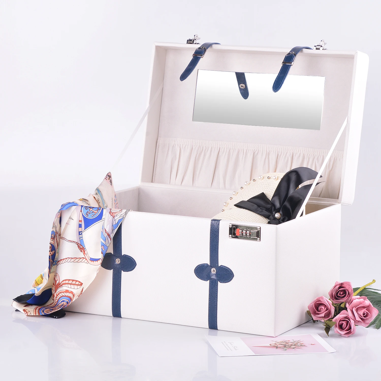 Customized Mini Pu Faux Leather Vintage Suitcase Storage Box For Travel ...