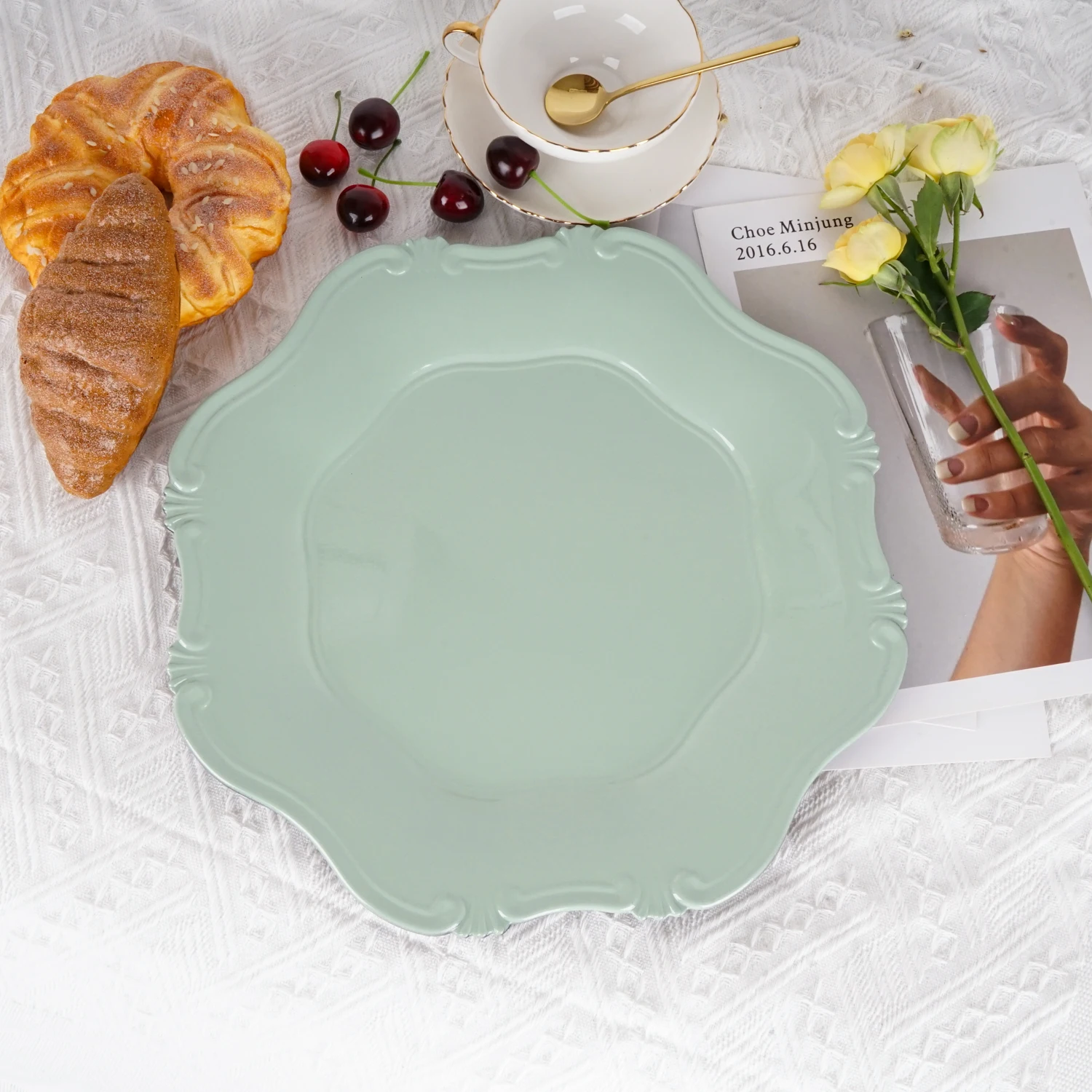Wholesale 13 Inch Round Light Green Plate Wedding Party Banquet ...