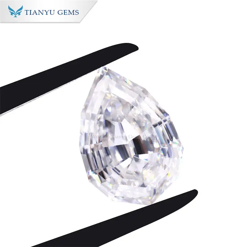 Tianyu Gems Loose Moissanite Decagon Pear Shape D Color Vvs Grade ...