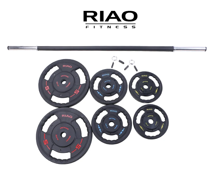 New Gym Fitness Weightlifting Black Pu 20kg Barbell Set - Buy Barbell ...