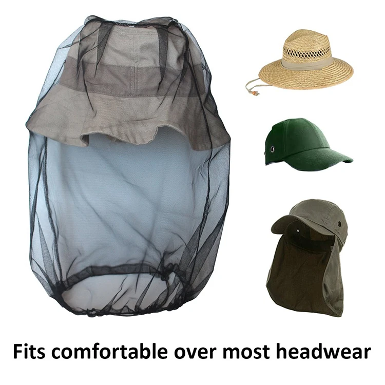 Lightweight Polyester Mosquito Head Net Hat for Summer Camping Hunting ...