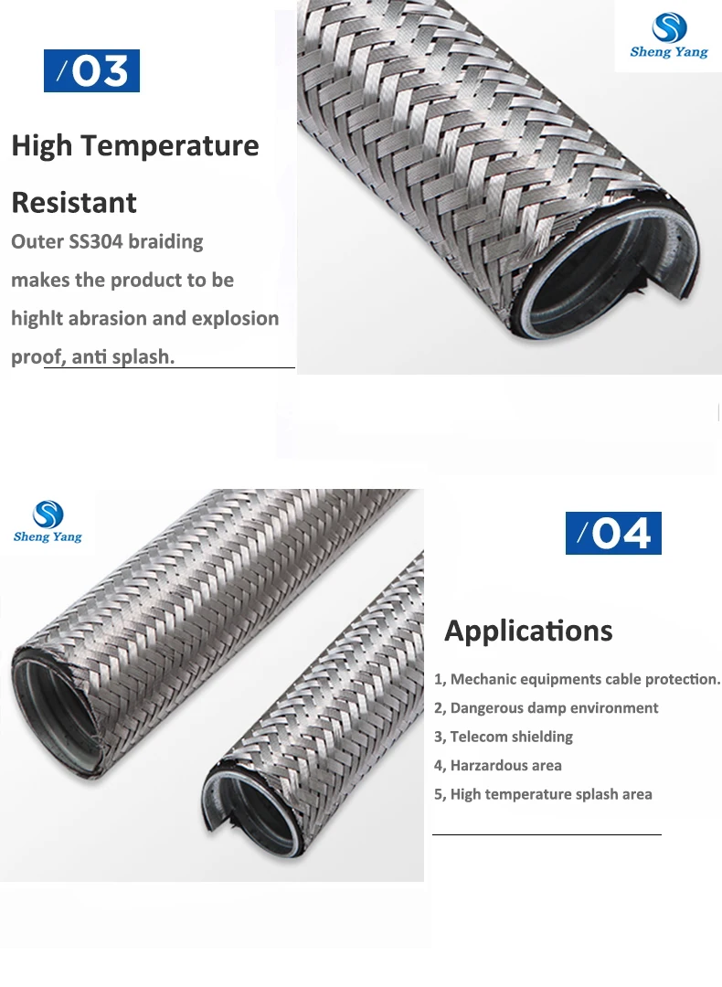 Electrical Ss Stainless Steel Braided Flexible Hose Metal Corrugated ...