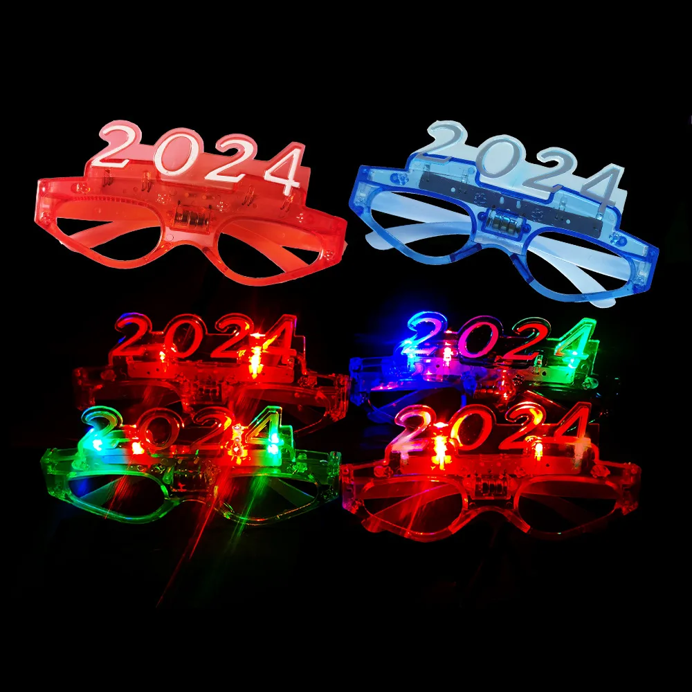 2024 LED Glasses Light up Eyeglasses 2024 Glowing Party Decor Glasses ...