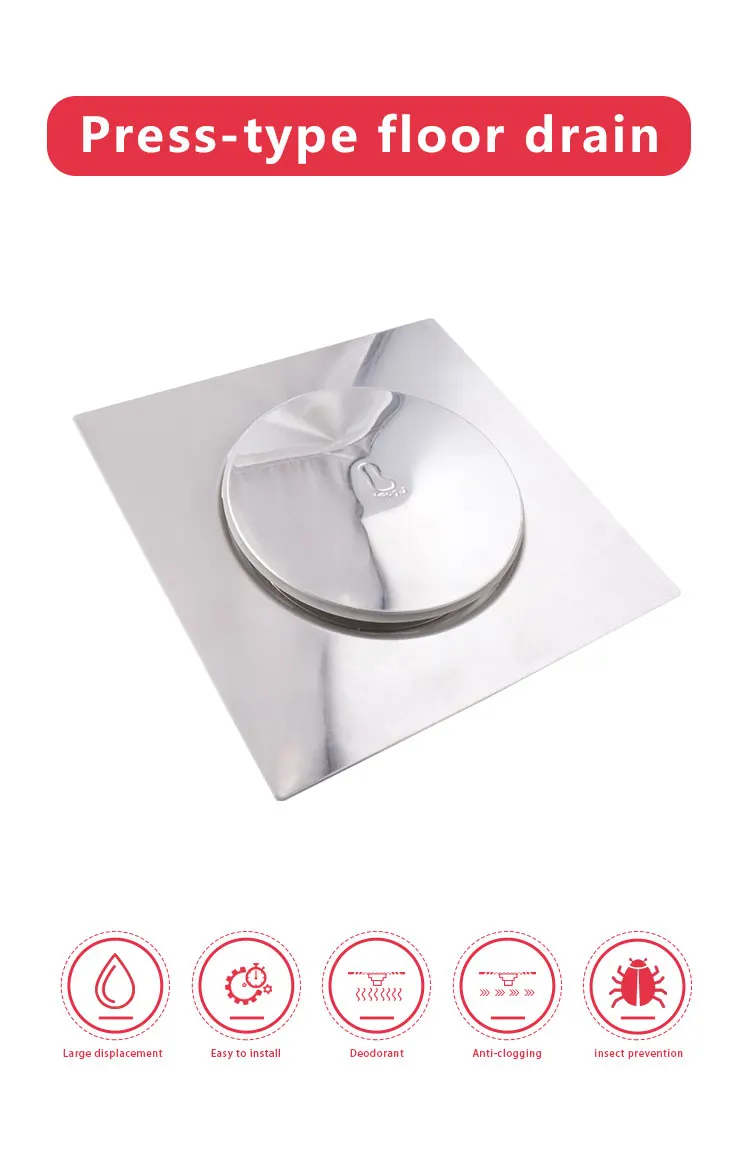 Pop-up Cleanout Floor Drain - Stainless Steel & Durable