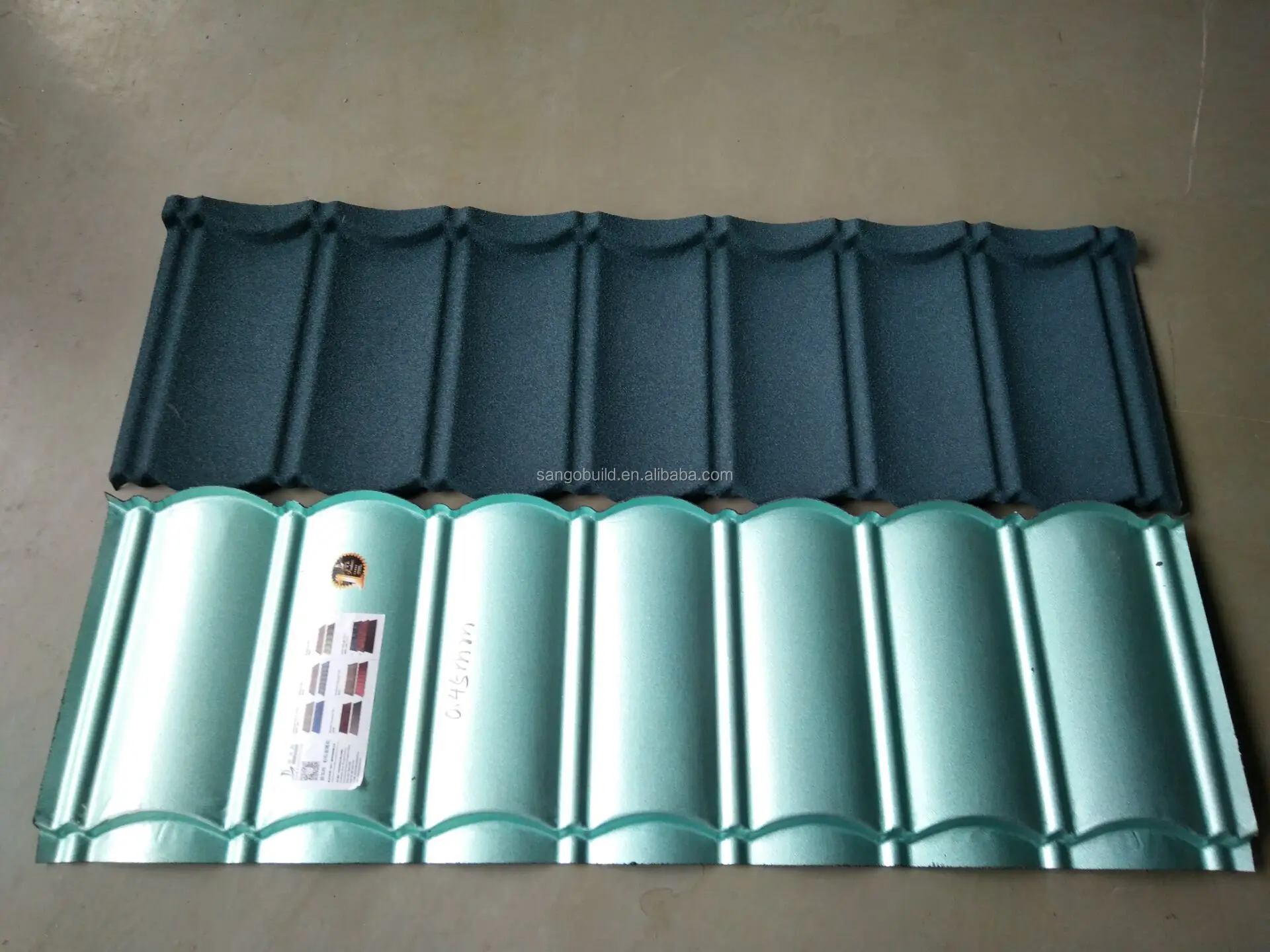 CE Certified Stone Coated Metal Roofing Tiles - 0.45MM Aluminium Steel ...