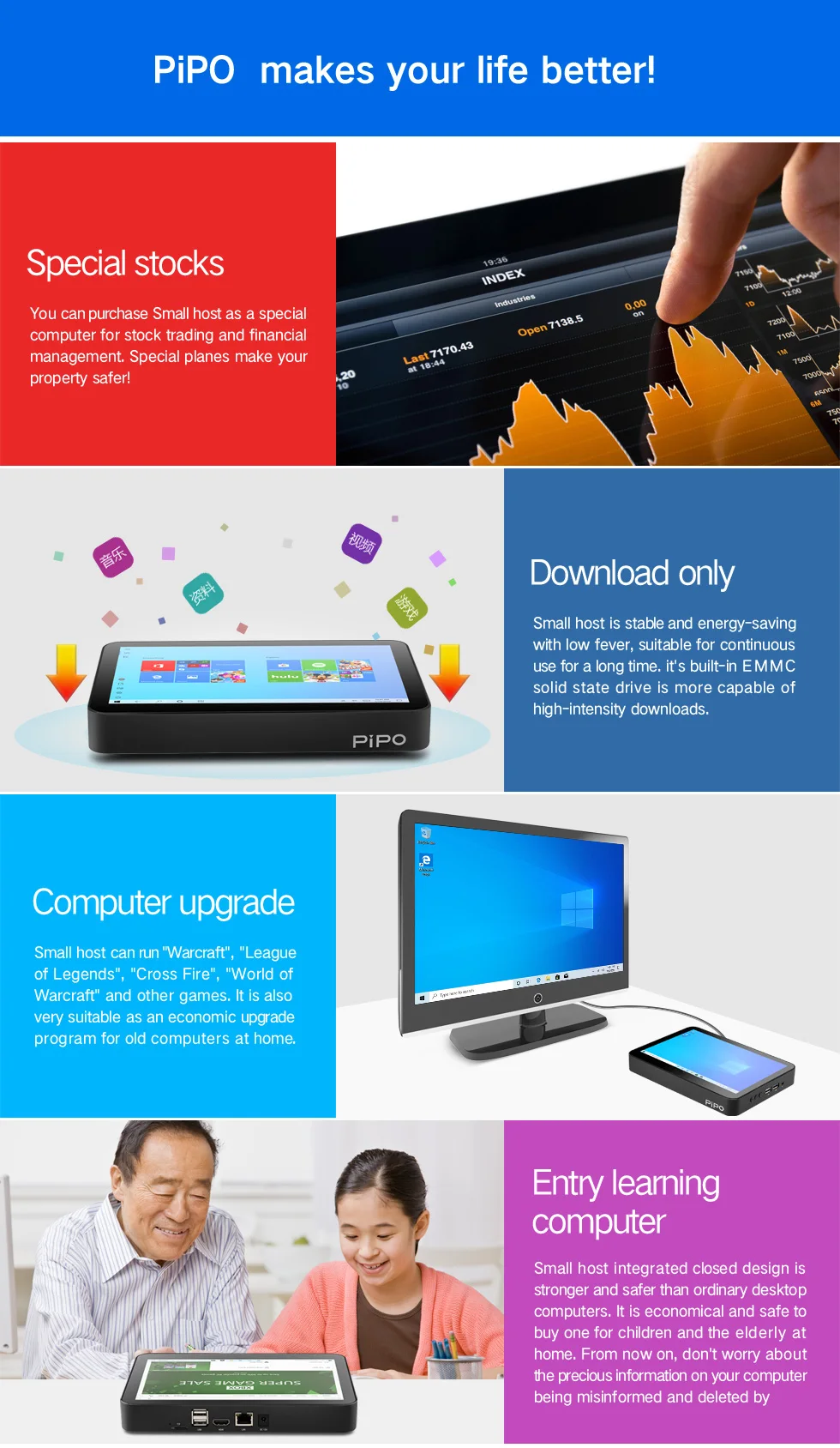 2023 Factory PIPO X2s - Portable Mini PC with 10 Touch Screen