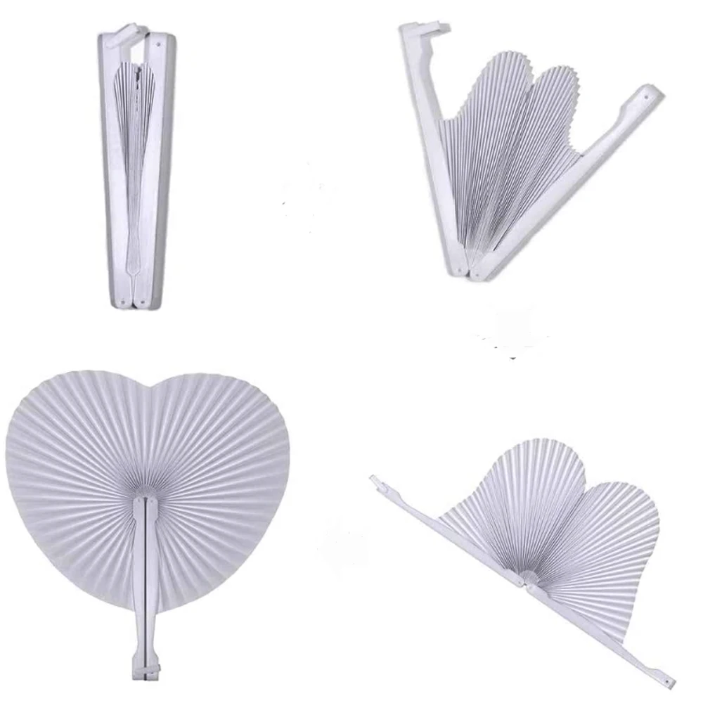 Round Shaped Accordion Folding Handheld Paper Hand Fans