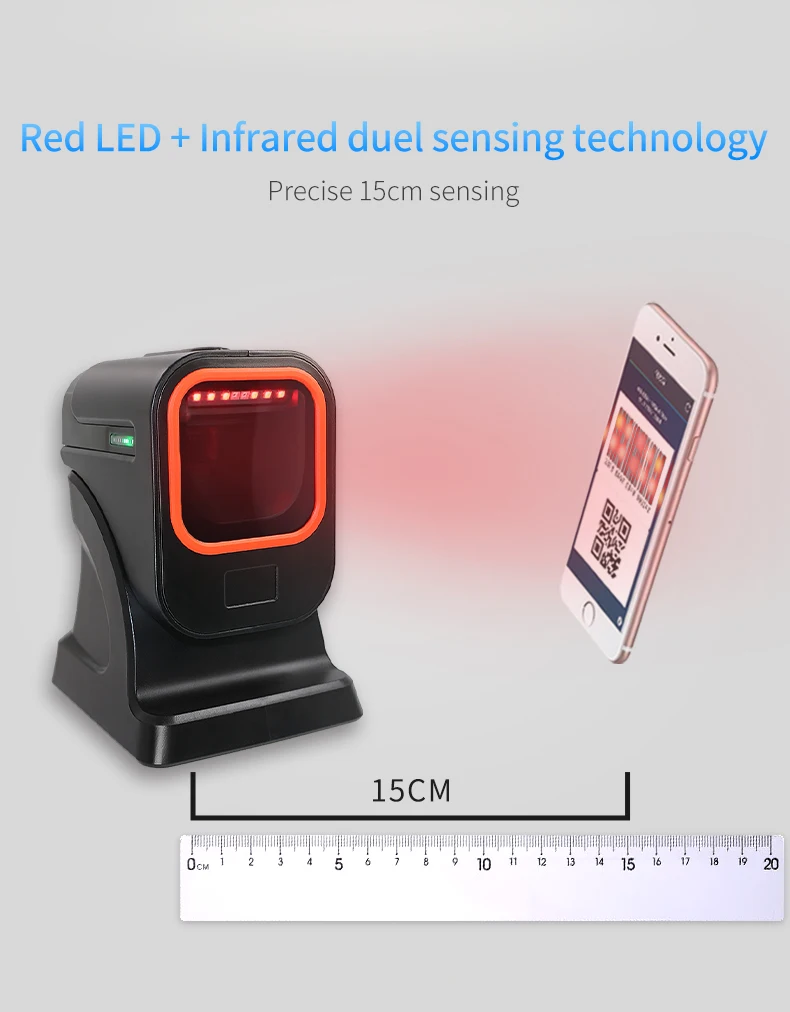 Infrared Sensor 2D Barcode Scanning Platform Desktop Scanning for POS ...