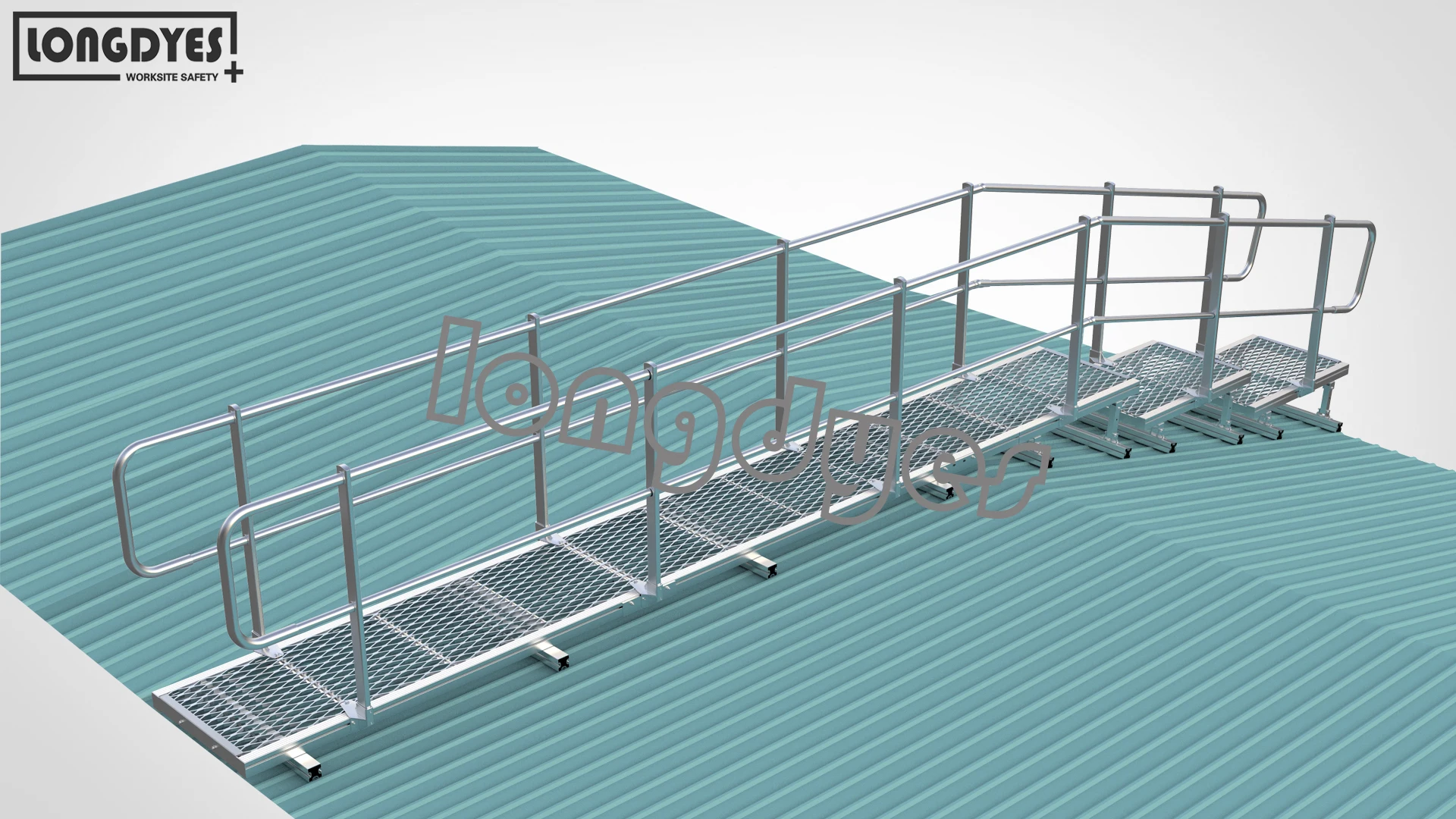 Aluminum Walkways Catwalk Roofwalks Crossover Ramps Roof Access Platform System Customized ...
