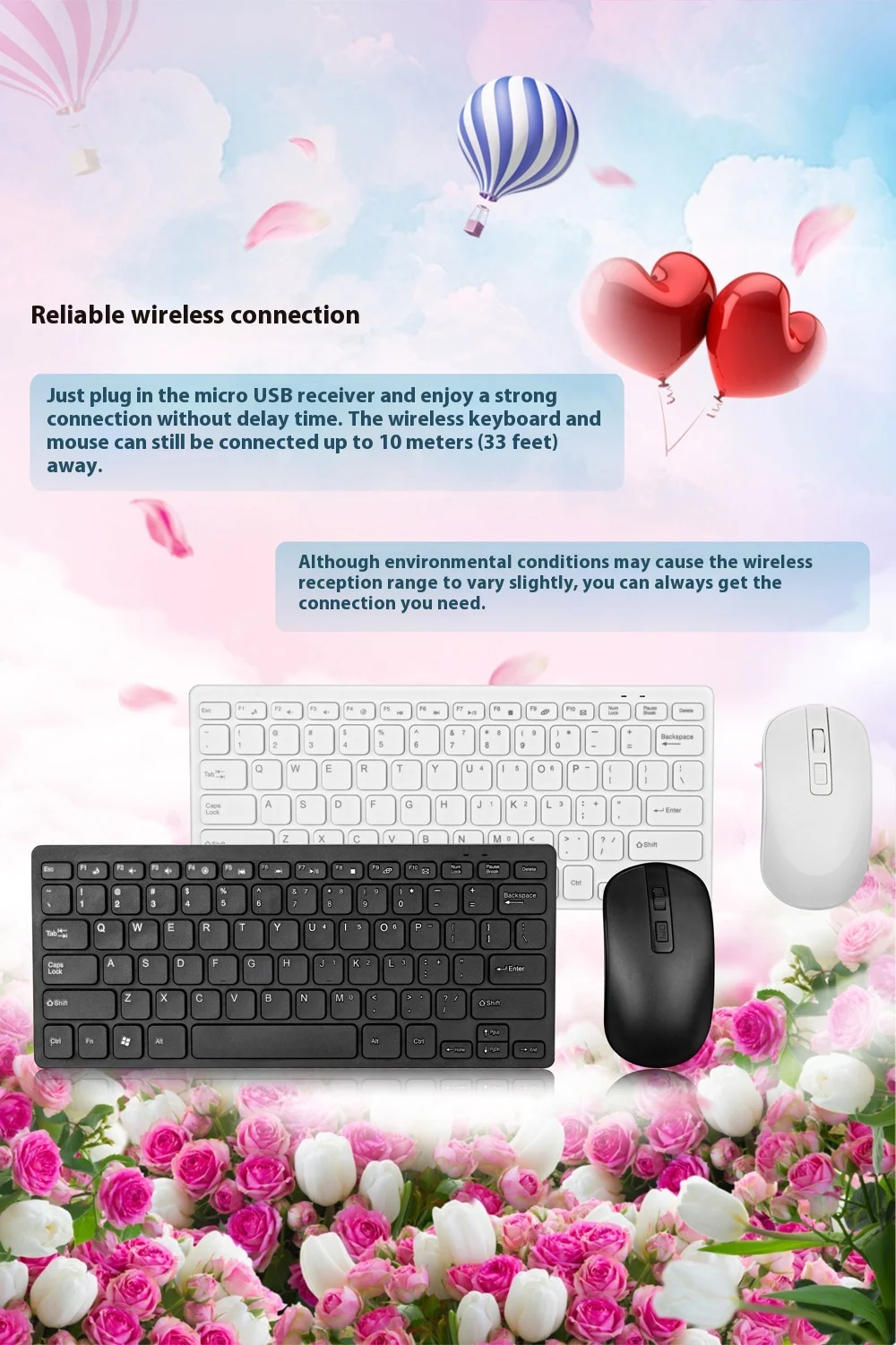 Wireless Keyboard and Mouse Set, Silent Mini Notebook, External ...