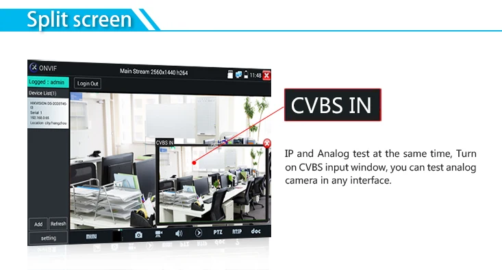 IPC9800 7inch IP Camera Tester - H.265 4K 1080P CCTV Monitor