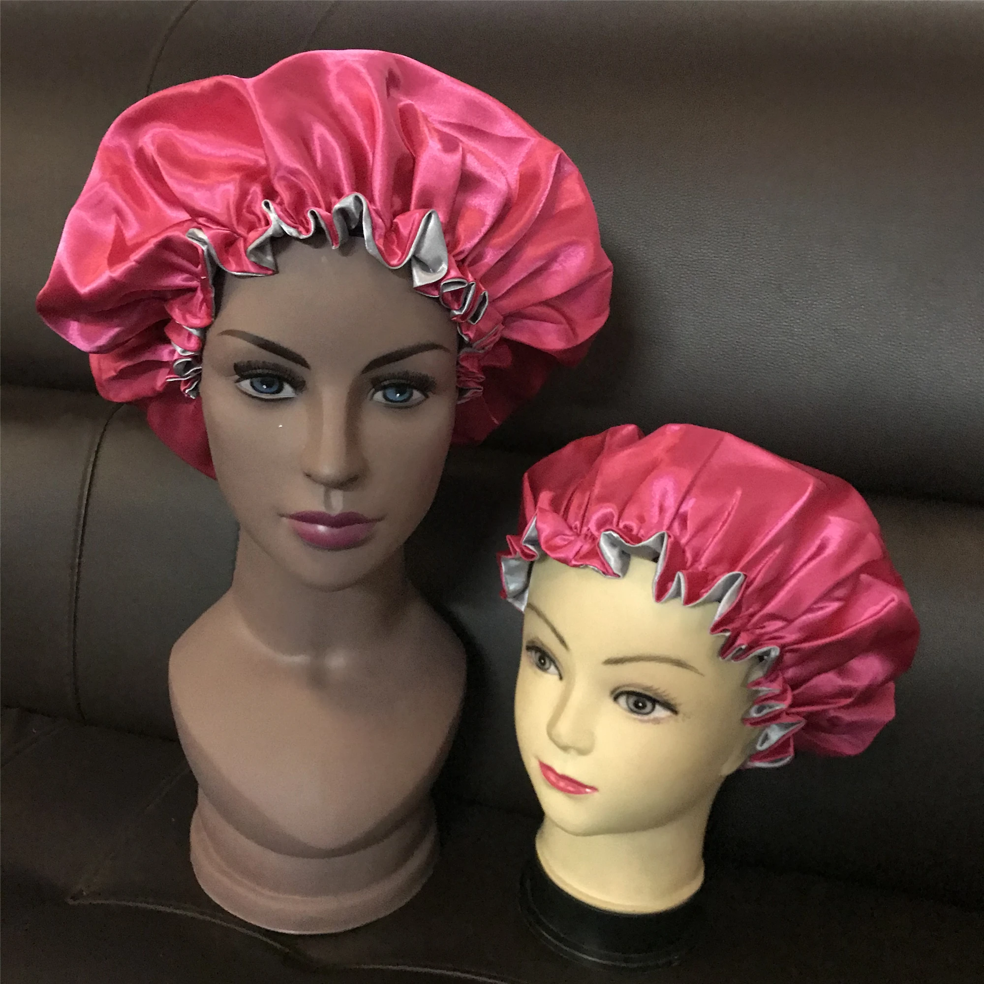 Wholesale Adult and Kids Double Sided Bonnets Custom Logo Soft Satin ...