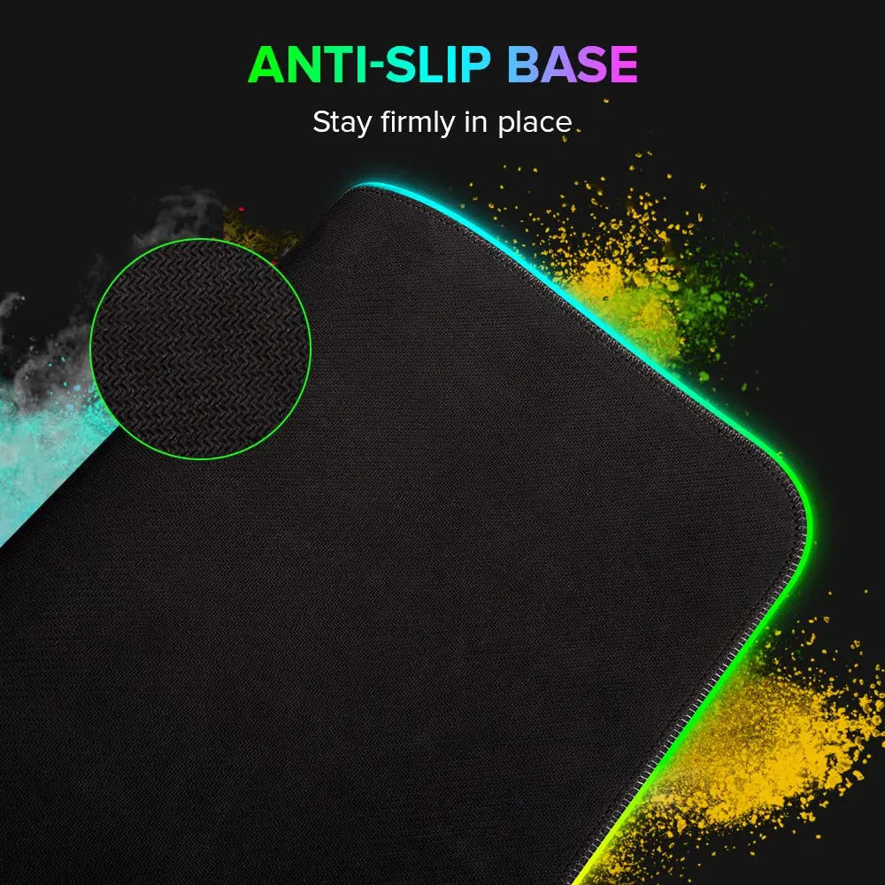 Delux Custom Lighting Colorful Rgb Mice Pads Led Game Non-slip Usb ...