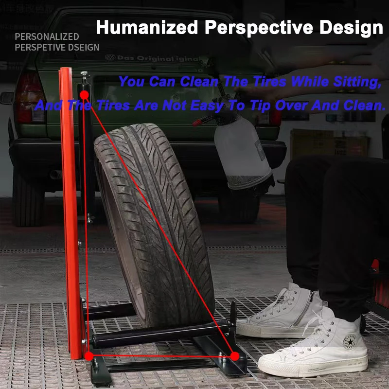 Steel Car Wheel Detailing Stand Rolling Detailing Wheel Metal Stand for ...