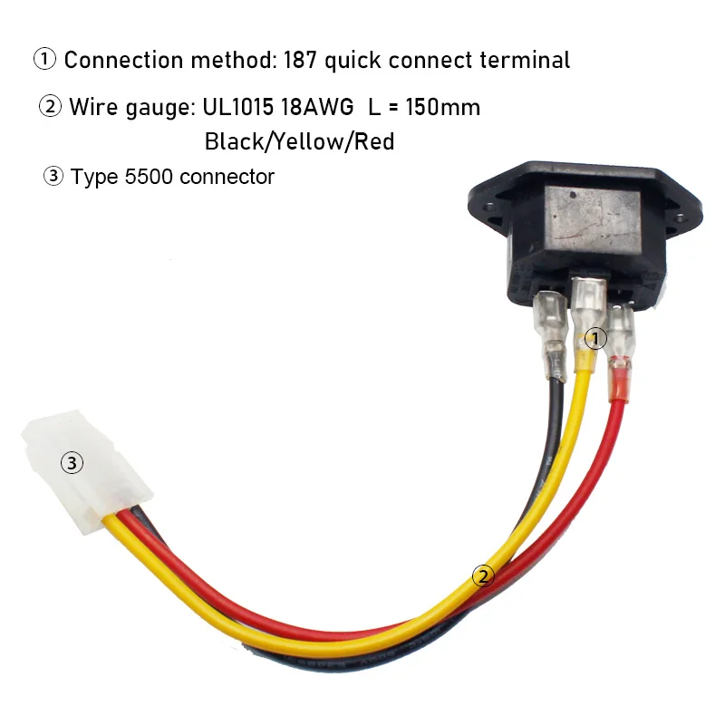 10a 250v 6.3mm Terminal C13 Outlet Female Connector Wall Socket For ...