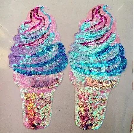 5 Mix and Match Sequin Stickers - Shiny Ice Cream Stitches