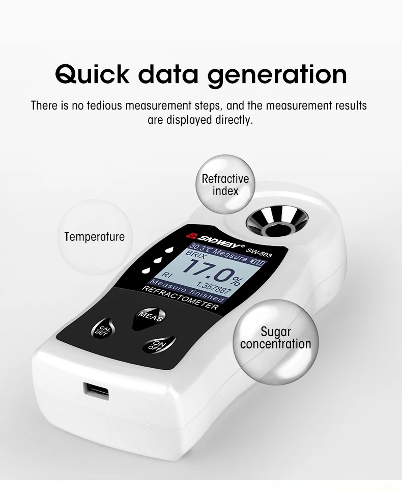 High Accuracy Digital Refractometer - Sugar Brix Meter