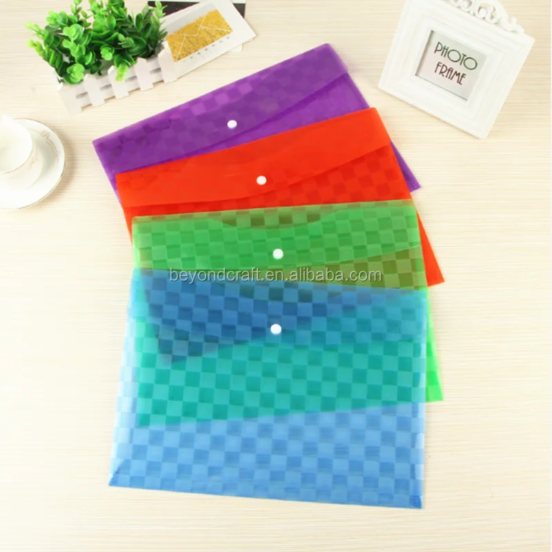 A4 Hard Plastic Poly Snap Button Pp File Bag Documents Wallet - Buy A4 ...