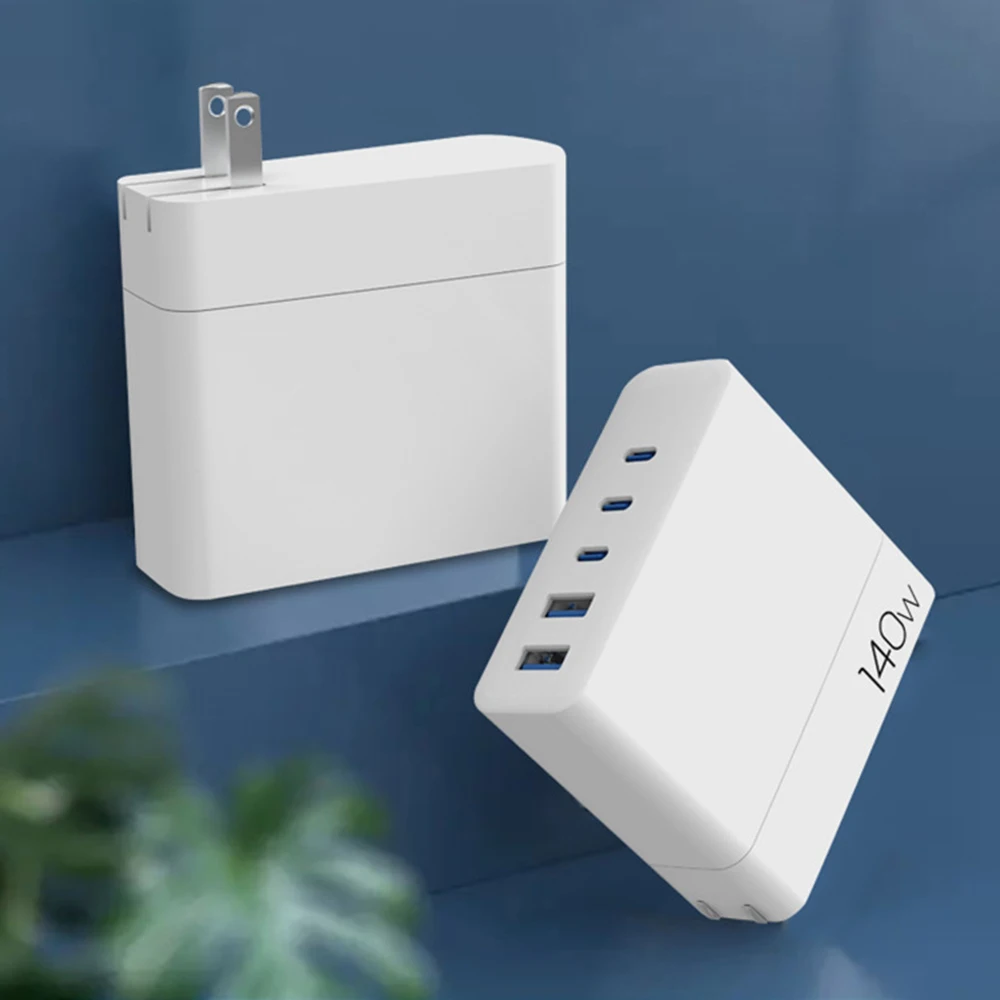 Best Seller 2023 Gan 140w Fast Chargers 5 Ports Triple Usb-c Station ...