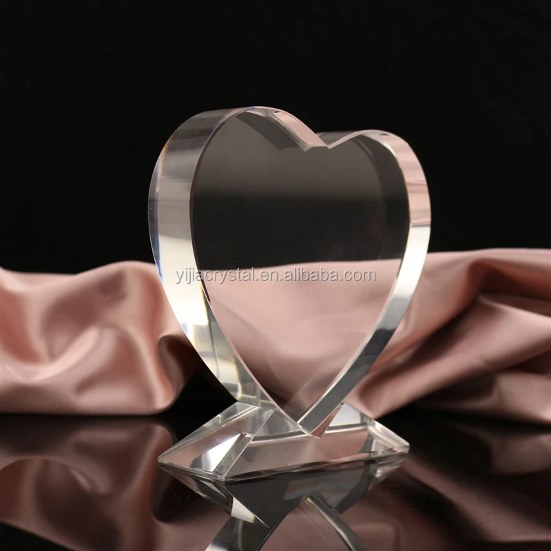 Blank Standing Crystal Glass Heart for Engraving Gifts