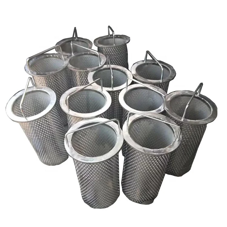 Stainless Steel Perforated Metal Bucket Basket / Cylinder Filter With ...