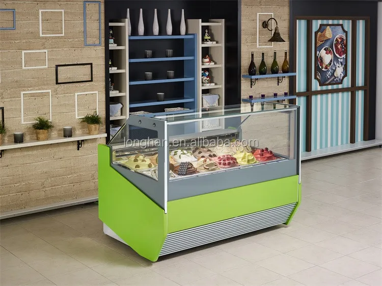 12 Pans Gelato Ice Cream Fridge Display Freezer - Snowland