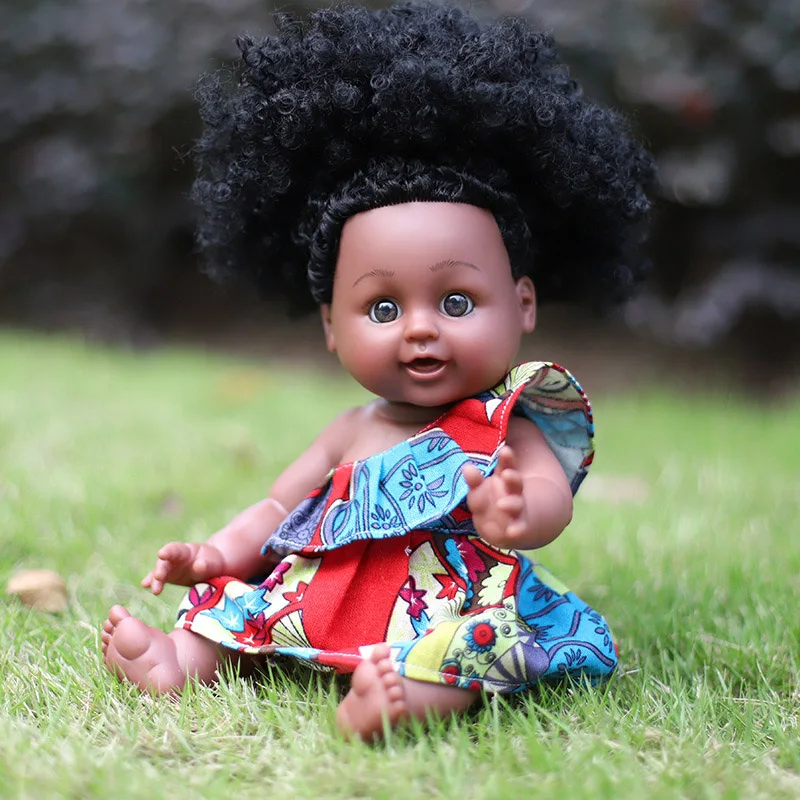 12 Inch African American Black Brown Skin Dolls Afro Play Toys For Kids ...