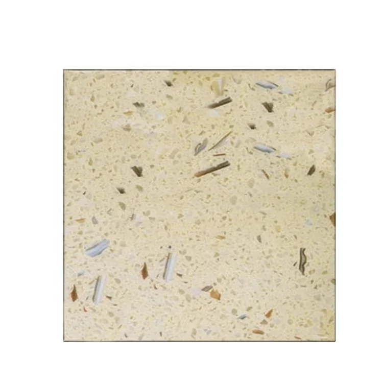 Seashell Granite Beige Composite Quartz Countertops Artificial Quartz ...