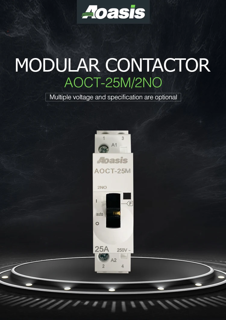 AOCT-25M 2P 25A 220V Coil Magnetic Ac Modular Contactor Manually ...
