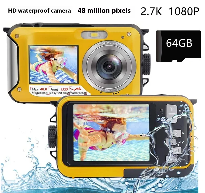 2.7K FHD Waterproof Digital Snorkeling Camera 48MP Underwater Video ...