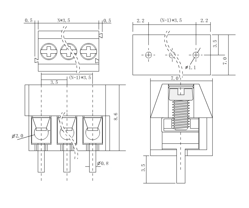 Wp Series - Screw With Spring Plate Crimping Vertical Cylindrical Pin ...