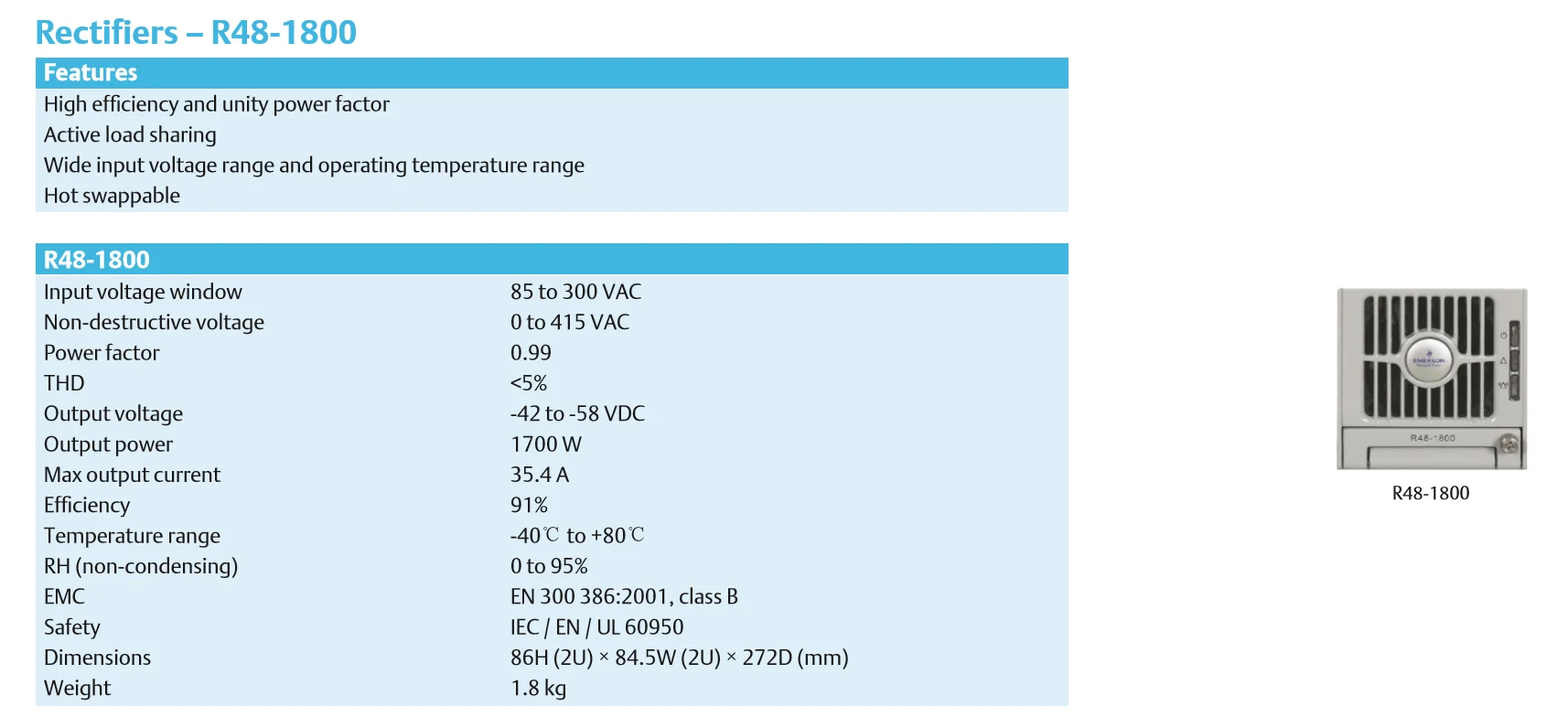 Emerson NetSure 501 带 M500D R48-1800 的 A50 电源系统| Alibaba.com