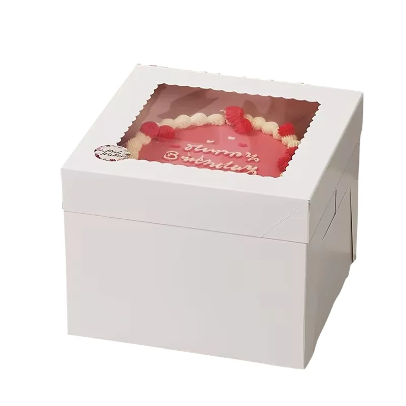 10x10x8 Inches Tall White Bakery Boxes Large Square Cardboard Cake Box ...