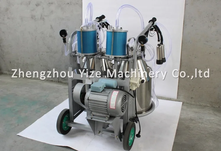 Electric Cow Milking Suction Machine With Single Or Double Buckets For ...