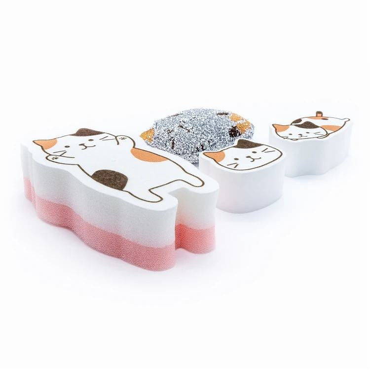 2019 New Cat Cartoon Shape Sponge Kitchen Cleaning Sponge - Buy Kitchen ...