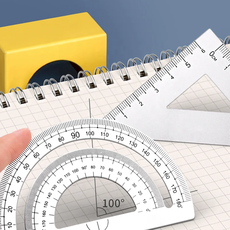 Multi-Color Triangle Scale Set Metal Drawing Ruler Tool for Scale ...