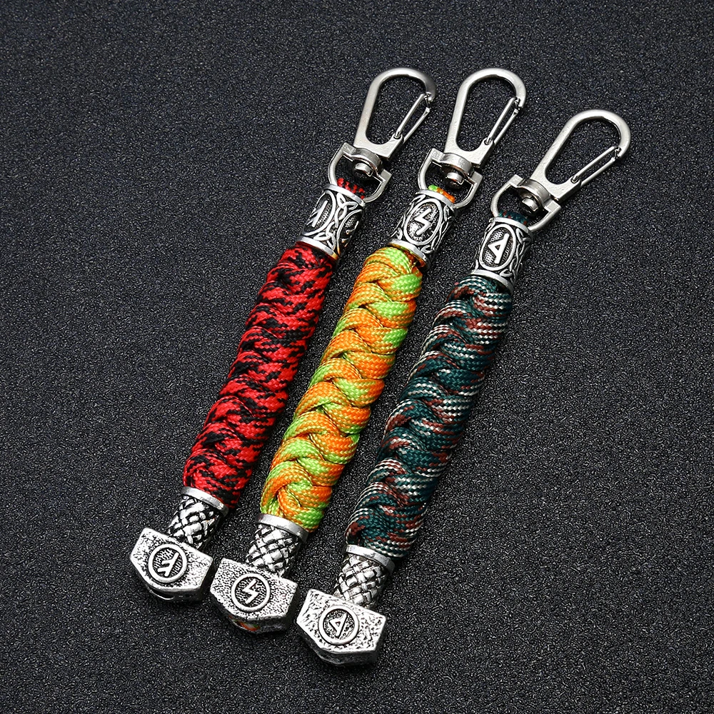 2023 Make Zinc Alloy Vintage Multi Colors Paracord Keychains Nordic ...