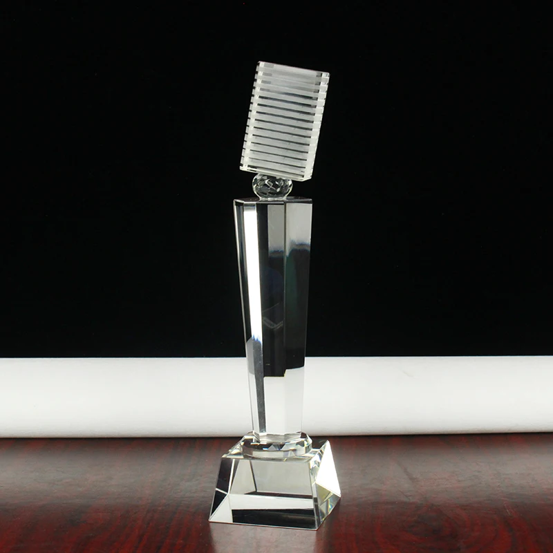 Unique Microphone Design Crystal Award Trophy for Singing