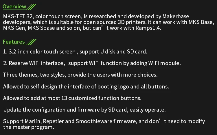 MKS TFT32 Touch Screen - Smart Display for 3D Printers