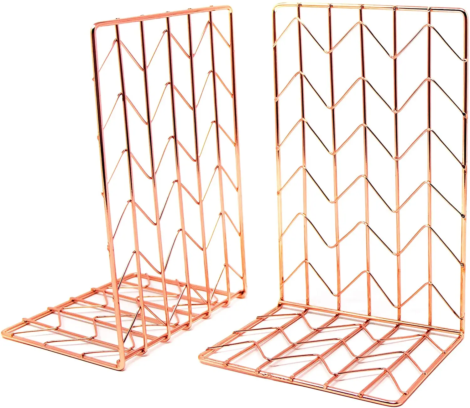 Wholesale Nordic Metal Wire Desk Rose Gold Bookends Pair For Office ...