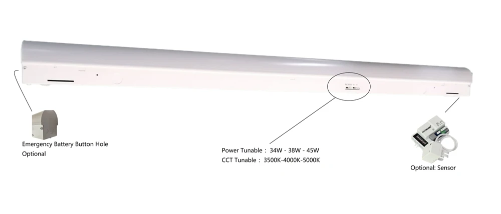 4ft 8ft Linkable LED Linear Strip Batten Light - Shop Light Tube Fixture