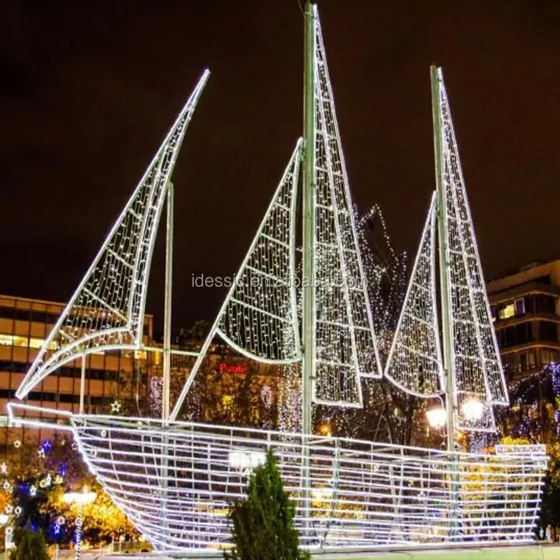 Life Size LED Acrylic Santa Sleigh for Christmas Displays