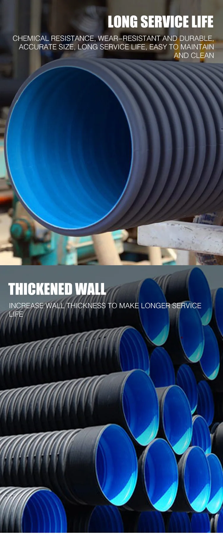 48 Inch Culvert Pipeline Pipes for Driveway - Durable HDPE