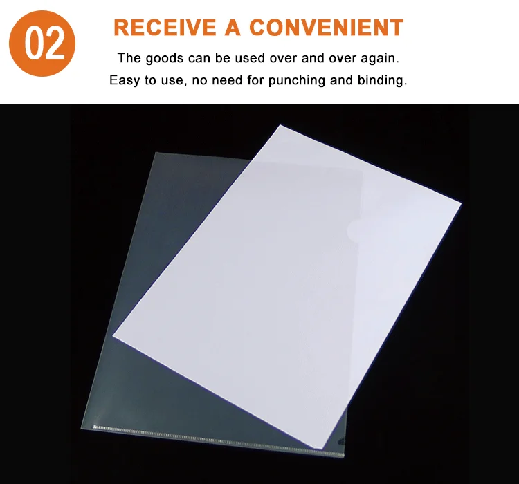 L-shaped A4 Clear Presentation Folder - Eco-Friendly File Organizer