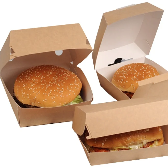 Disposable Hamburger Box Free Folding Fast Food Packaging Box Eco ...