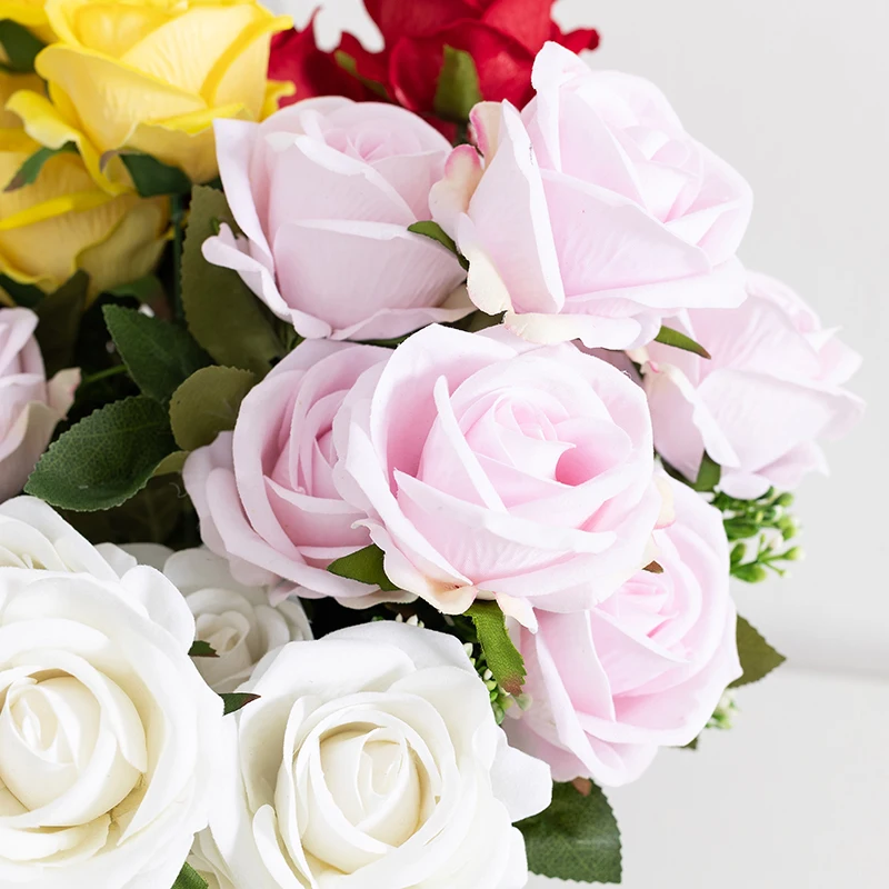 1 New Style Roses Bouquet Wedding Decoration Flowers Lint Flannel Rose ...