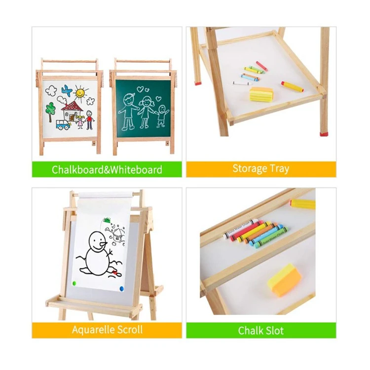 Double Sided Magnetic Drawing Board Art Kids Whiteboard Wooden Kid Easel - Buy Wholesale Custom ...