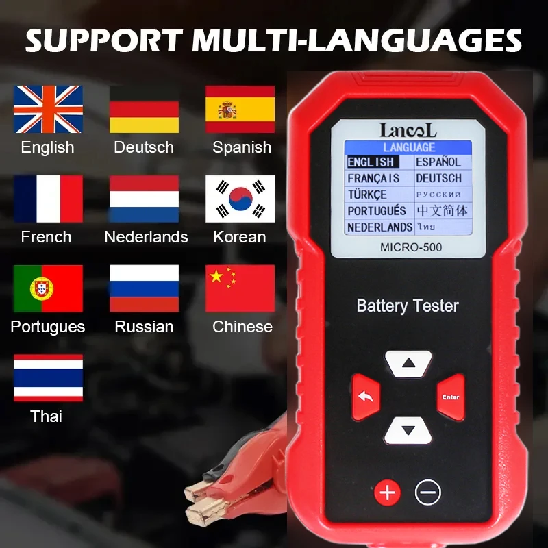 12V Lithium Lead Acid Battery Tester AGM GEL EFB 12V 24V Vehicle ...