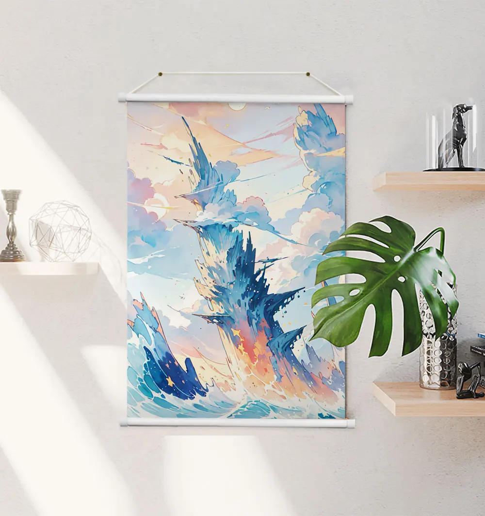 Custom Design Fabric Poster Hanging Japanese Anime Wall Hanging Scroll ...